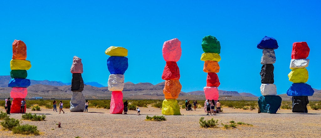 Seven Magic Mountains Desert Art Installation Leaving Las Vegas